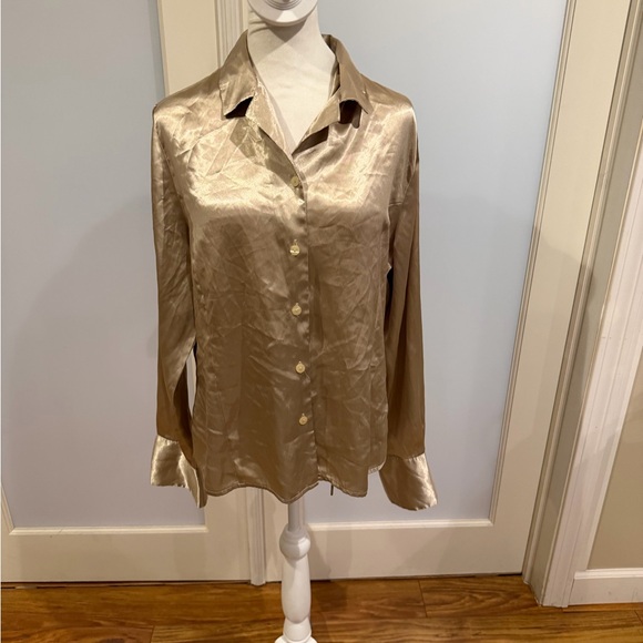 Laura Scott | Tops | Laura Scott Shimmering Cream Blouse | Poshmark